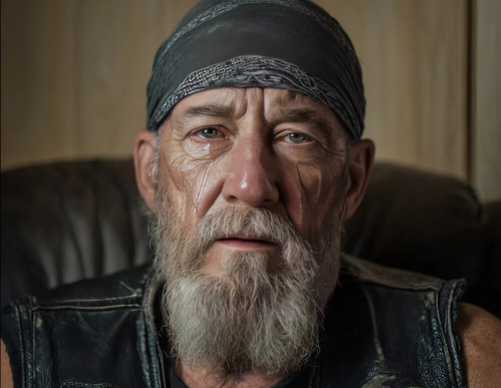 A father rejected by his family because of his appearance: a biker, a ...