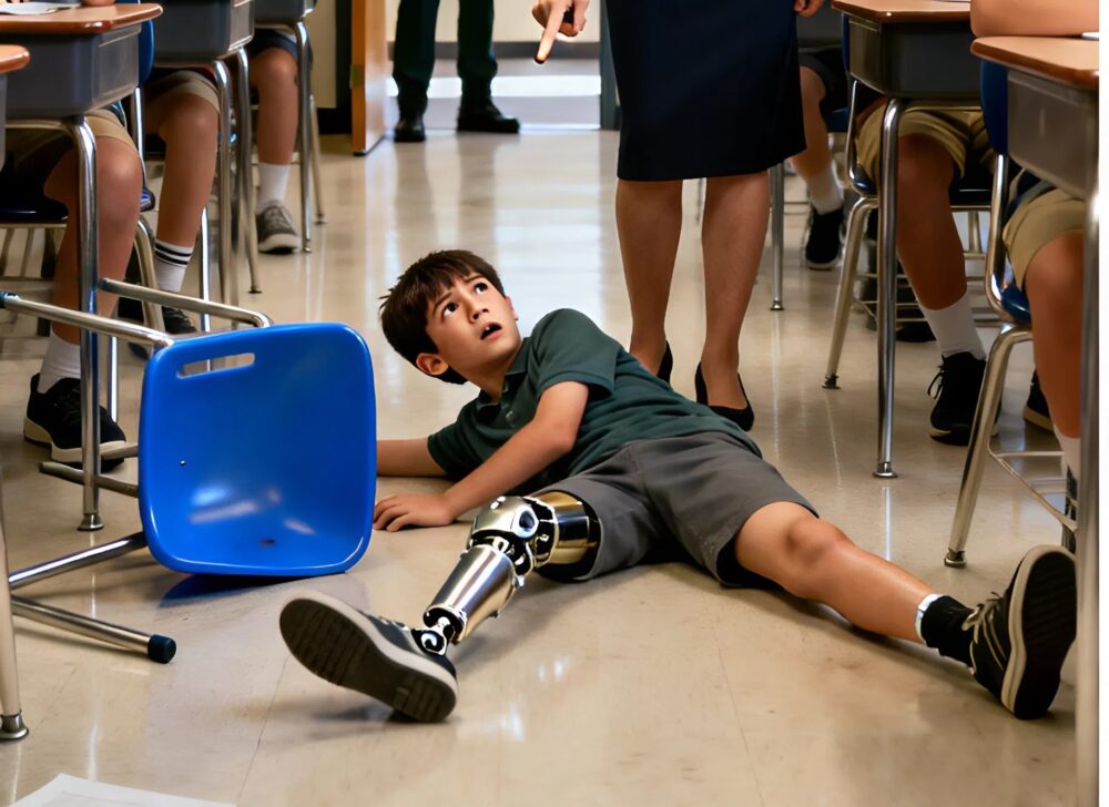 “Your artificial leg makes too much noise. Don’t move,” said the ...
